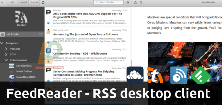 FeedReader – leitor RSS para desktop Linux que sincroniza feeds de ...
